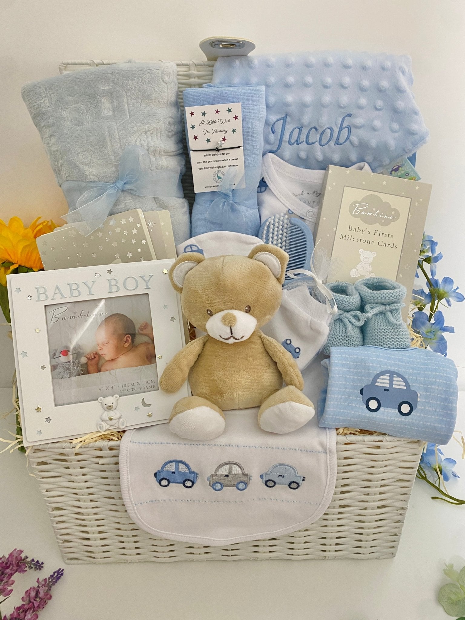 Perfectly Curated Baby Boy Gifts Pink and Blue Hampers