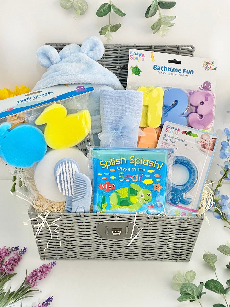 Baby Shower Gift Basket - Splashing Baby Boy – Pink and Blue Hampers