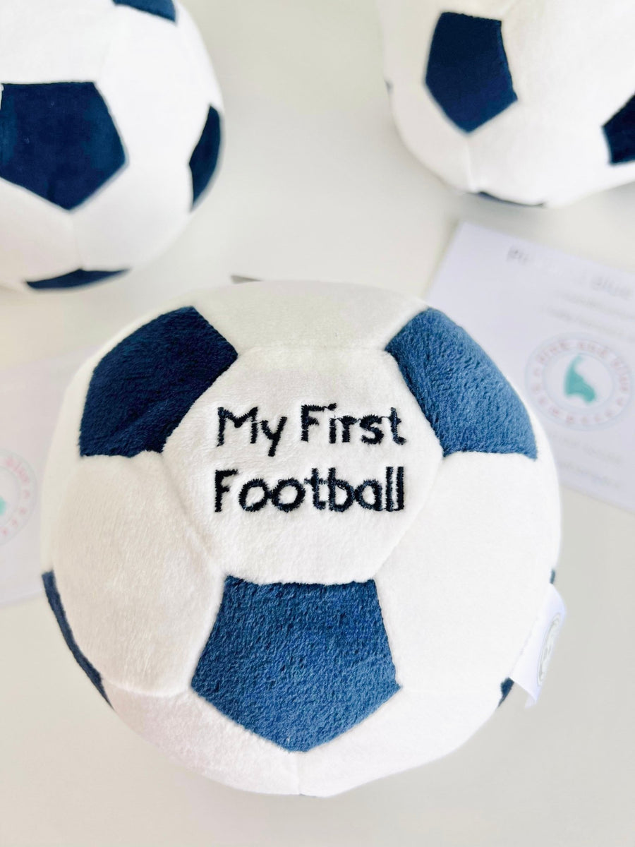 My First Football Baby Rattle – Pink and Blue Hampers